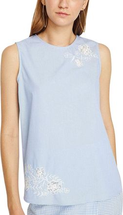 Koton Damen Blumenstickerei Und Transparenter Spitze Bluse, Weiß (Gestreift 03n), (Herstellergröße: 42)