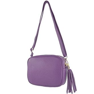 modamoda.de T240 - Petit sac &agrave; bandouli&egrave;re en cuir v&eacute;ritable, lilas, s