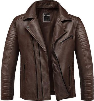 Amaci & Sons Lederjacke AMHERST Lederjacke Echtleder Herren Biker Zipper Jacke