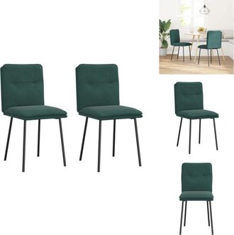 vidaXL Vidaxl - Chaises à manger lot de 2 Vert foncé Velours - Chaise De Salle à Manger - Chaises De Salle à Manger - Chaise - Chaise De Cuisine