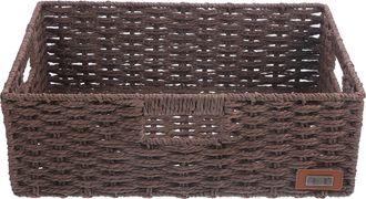 NUOBESTY Aufbewahrungskorb aus Geflochtenem Rattan Gro&szlig;er Leichter Tischkorb mit Hohlgriff Vielseitiger Ordnungsbeh&auml;lter f&uuml;r Kleinigkeiten Im Haushalt