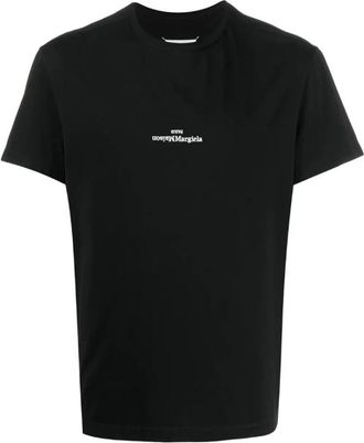 Maison Margiela Homme, Tops, Noir, Taille: XL Distorted Logo T-Shirt