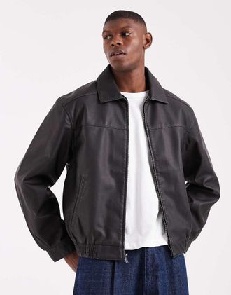 Hollister Veste en similicuir - Noir