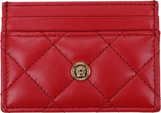 Versace Femmes Porte Documents En Cuir Rouge/Rouge Fonc&eacute;