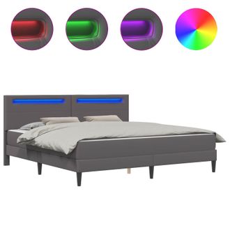 vidaXL Struttura Del Letto Con Testiera Grigio 180 X 200 Cm Similpelle Vidaxl