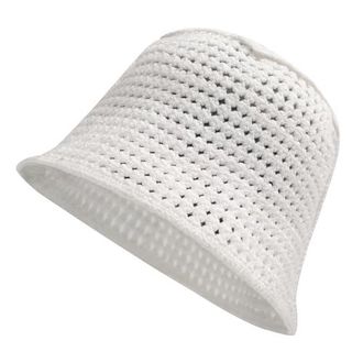 ZLYC Chapeau bob dété en Tricot au Crochet en Coton Fait à la Main pour Femme, Tricot Blanc, Taille Unique