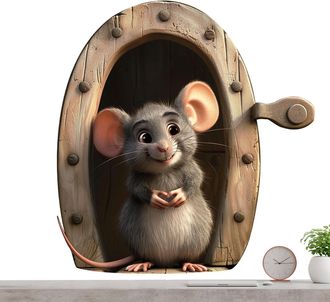 Generic Bezaubernde M&auml;useloch-Aufkleber - -Cartoon-M&auml;use-Wandaufkleber, Einfach Abzuziehen Und Aufzukleben, Tierdekoration, Selbstklebende Maus-im-Loch-Aufkle