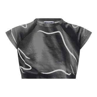 Moschino Kurzes Oberteil mit &Auml;rmeln - - Tops - Damen - Grau - 3XL