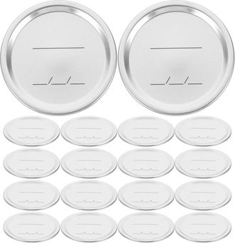 Hemobllo 20er-Pack Einmachglasdeckel Silber, Wei&szlig;blechdeckel mit Auslaufsicherheit, Luftdichter Verschluss f&uuml;r Marmeladengl&auml;ser & Einmachgl&auml;ser Zuhause