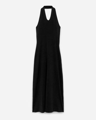 Arket Geripptes Jerseykleid -Schwarz