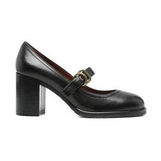 Roberto Festa Milano Schwarze Leder Decolt&eacute; Elaine Schuhe - - Shoes - Damen - Schwarzk - 37 EU