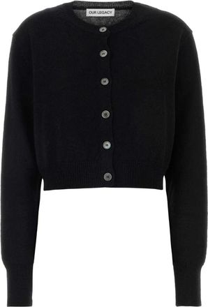 Our Legacy Femme, Pulls, Noir, Taille: 40 FR Cardigan en m&eacute;lange de lin