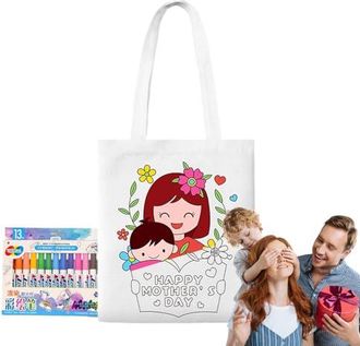 Generico Sac &agrave; provisions pour la f&ecirc;te des m&egrave;res, sac fourre-tout vide pour la f&ecirc;te des m&egrave;res | Sac de shopping r&eacute;utilisable | Fourniture artisanale l&eacute;g&egrave;re art