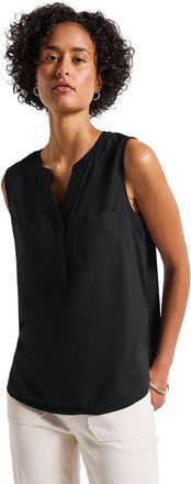 Street One Damen A345868 Blusentop mit Brusttaschen, Schwarz, 38