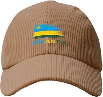 Generic Casquette Baseball,Brosse en Velours Côtelé avec Le Drapeau Rwandais,Mode Casquette De Baseball Légère Anti-Soleil Cap pour Homme Femme Sport