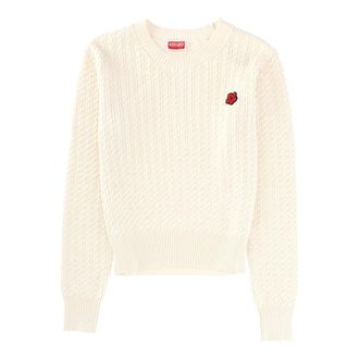 Kenzo Femme, Pulls, Beige, Taille: 38 FR Boke Flower Cable Crest Jumper