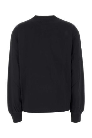 Ganni Womens Basic Cotton Jersey Longsleeve Flower Print Phantom Maglie Sweater