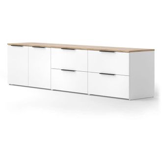 Vicco Meuble-paroi Wido, Blanc/Sonoma, 3 pi&egrave;ces
