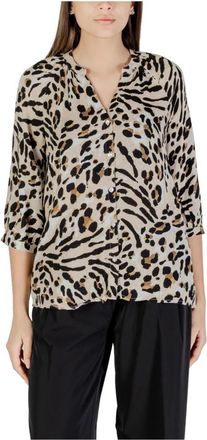 Ichi Ichi, Damen, Blusen & Hemden, Beige, 2XLGröße