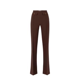 Elisabetta Franchi Double Crepe Palazzo Hosen - - Trousers - Damen - Braun - 2XL