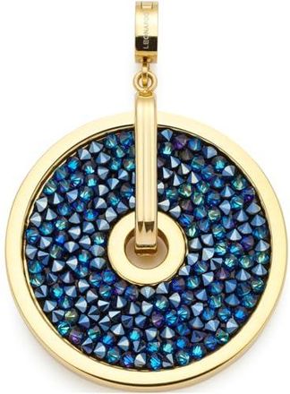 Leonardo JEWELS by Leonardo 024371 Clip & Mix Blanca Pendentif en acier inoxydable doré, cristaux de verre irisés bleu foncé et noir, bijou cadeau pour femme, 