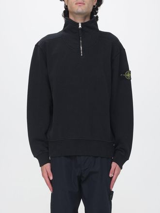 Stone Island Sweat en coton &agrave; demi-zip et col montant avec &eacute;cusson logo Compass
