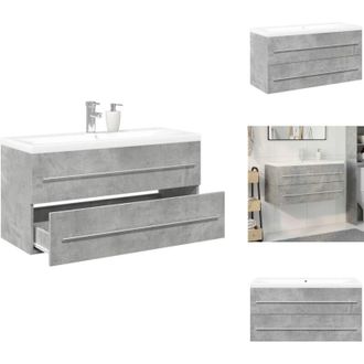 vidaXL 2-tlg. Badm&ouml;bel-Set Betongrau Holzwerkstoff - Badm&ouml;bel Set - Badm&ouml;bel Sets - Badm&ouml;belset - Badm&ouml;bel