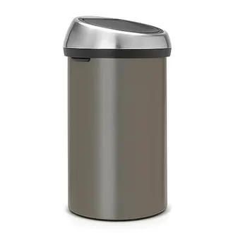 Brabantia Poubelle Touch Bin, 60L - Platinium avec couvercle inox mat anti-trace de doigt