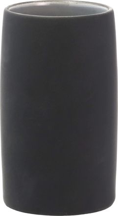 Södahl Mono Zahnputzbecher, Zahnbürstenhalter aus Keramik, Durchmesser 6,5 cm, Höhe 11 cm, Schwarz