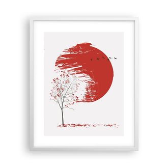 Arttor Poster Wei&szlig;rahmen Deko 40x50cm Japan Blume Kirschen Wandposter Art Prints Wanddeko Bild Wand Kunstdruck Wandbilder Dekoration Wohnzimmer Schlafzimmer 