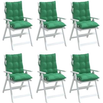 vidaXL Vidaxl - Coussins de chaise &agrave; dossier bas lot de 6 vert tissu oxford