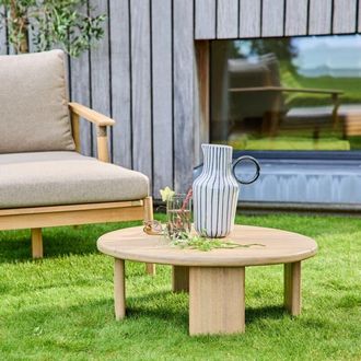 Sweeek Table basse de jardin ronde bois dacacia naturel 70cm - Kaita