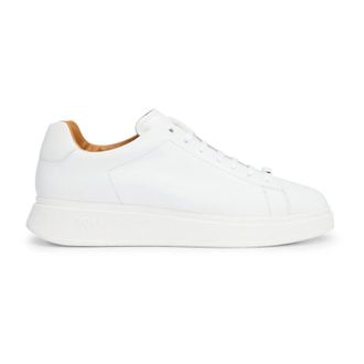 HUGO BOSS Homme, Chaussures, Blanc, Taille: 45 EU Baskets en cuir avec semelle ext&eacute;rieure en caoutchouc