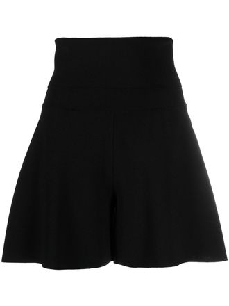 Stella McCartney short en maille &agrave; taille haute - Noir