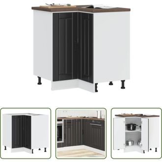 vidaXL vidaXL Armoire cuisine - Armoire dangle de cuisine Lucca noir bois ding&eacute;nierie