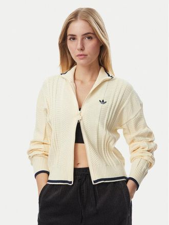 adidas Strickjacke Cable Knit Firebird Track Top KR7047 Gelb Regular Fit