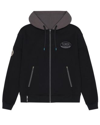 Kimoa Unisex Patch Racing Kapuzenpullover, Schwarz, M