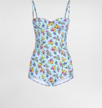 Dolce & Gabbana Small Floral-print Balconette One-piece Swimsuit - Frau Bademode Multicolor 4