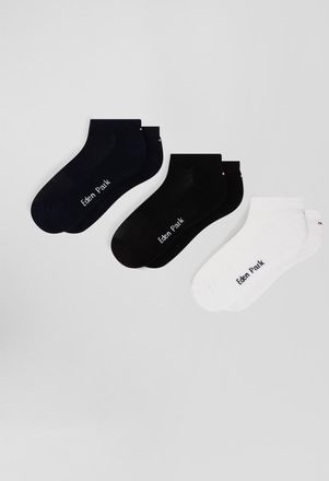 Eden Park Lot De 3 Paires De Chaussettes En Coton M&eacute;lang&eacute; Bleu Marine