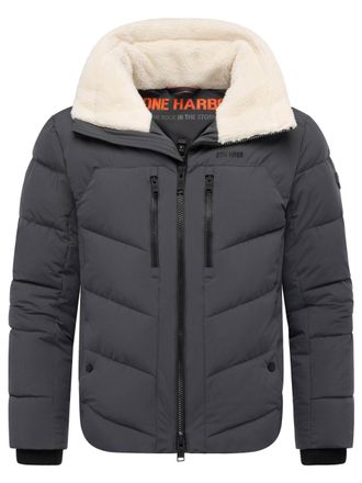 Stone Harbor Herren Steppjacke Ansello mit Teddyfleece-Kragen & Fleecefutter