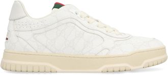 Gucci Womens Re-Web Low-Top Sneakers White Polyurethane Trainers