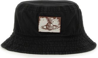 Vivienne Westwood Femme, Accessoires, Noir, Taille: ONE Size Orb Patch Bucket Hat