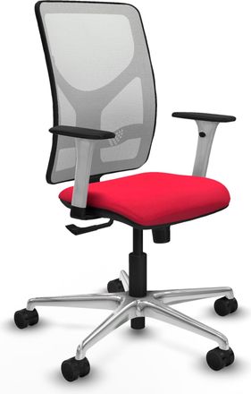 Piqueras y Crespo Roter Schreibtischstuhl mit wei&szlig;en und schwarzen Armlehnen, h&ouml;henverstellbare Lendenwirbelst&uuml;tze, ausgestattet mit 3 Positionen und Schneideschaum, We