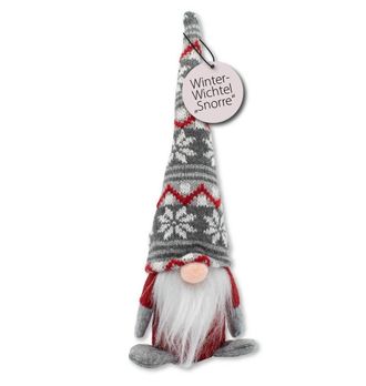 KDA Winter Wichtel Snorre mit Grauer Mütze - Geschenk für Weihnachten - Dekoration