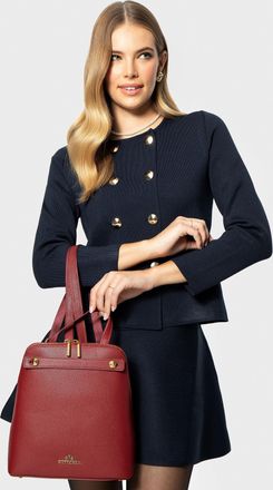Wittchen Damen-Lederrucksack, trapezf&ouml;rmig, rot, Naturleder