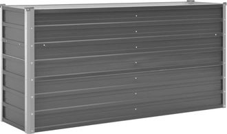 Festnight Tidyard Pflanzgef?? Pflanzkübel Pflanzkasten | Garten Terrasse Hochbeet | Metall Blumen Pflanzbeet | Verzinkter Stahl Offene Unterseite 160 x 40 x 77 