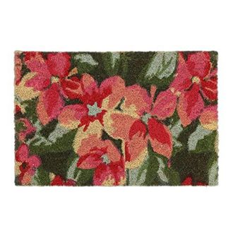 Relaxdays Paillasson Coco, Tapis de Porte Motif de Fleurs, 40 x 60 cm, r&eacute;sistant aux intemp&eacute;ries, antid&eacute;rapant, color&eacute;