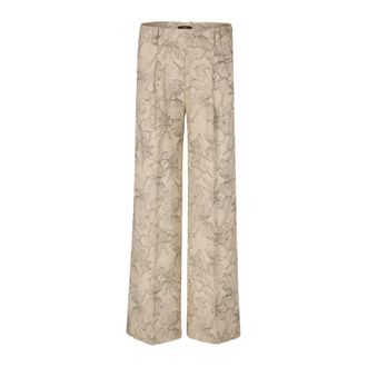 Windsor Print Palazzo Hose in Beige-Schwarz - - Trousers - Damen - Beige - XL