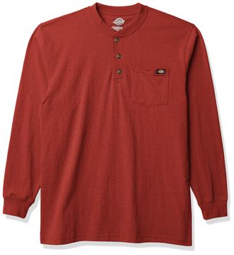 Dickies Herren Big-Tall Long-Sleeve Heavyweight Henley-Hemd, Madder Brown, Large Hoch