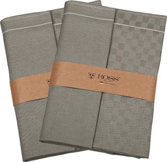 ROSS Halbleinen - 4 X Geschirrtuch im Set (Flanell)